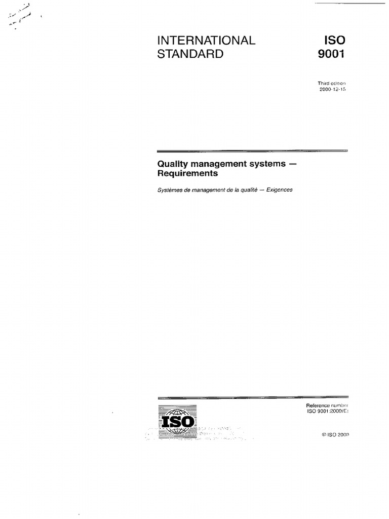 ISO 9001 - 2000 3rd Ed. Quality Management Systems - Requirements | PDF