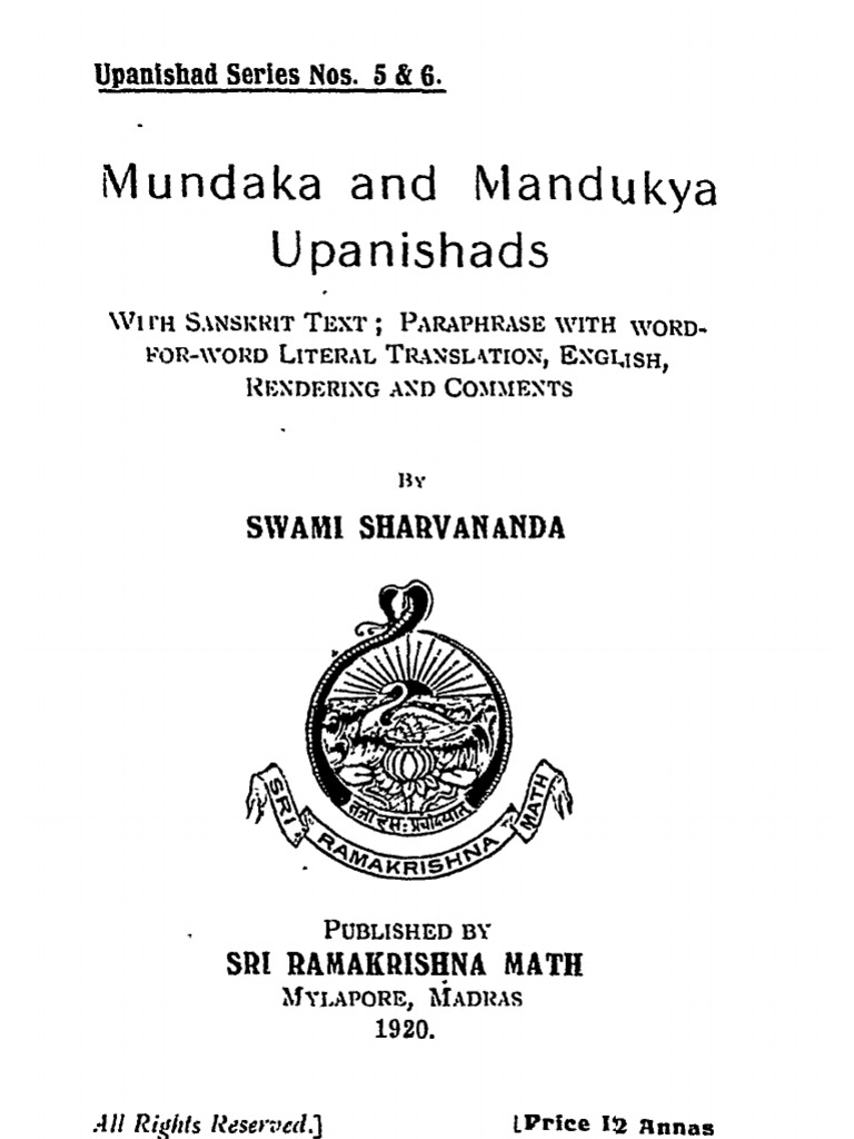 Mundaka and Mandukya Upanishads - Translated With Notes by Swami ...
