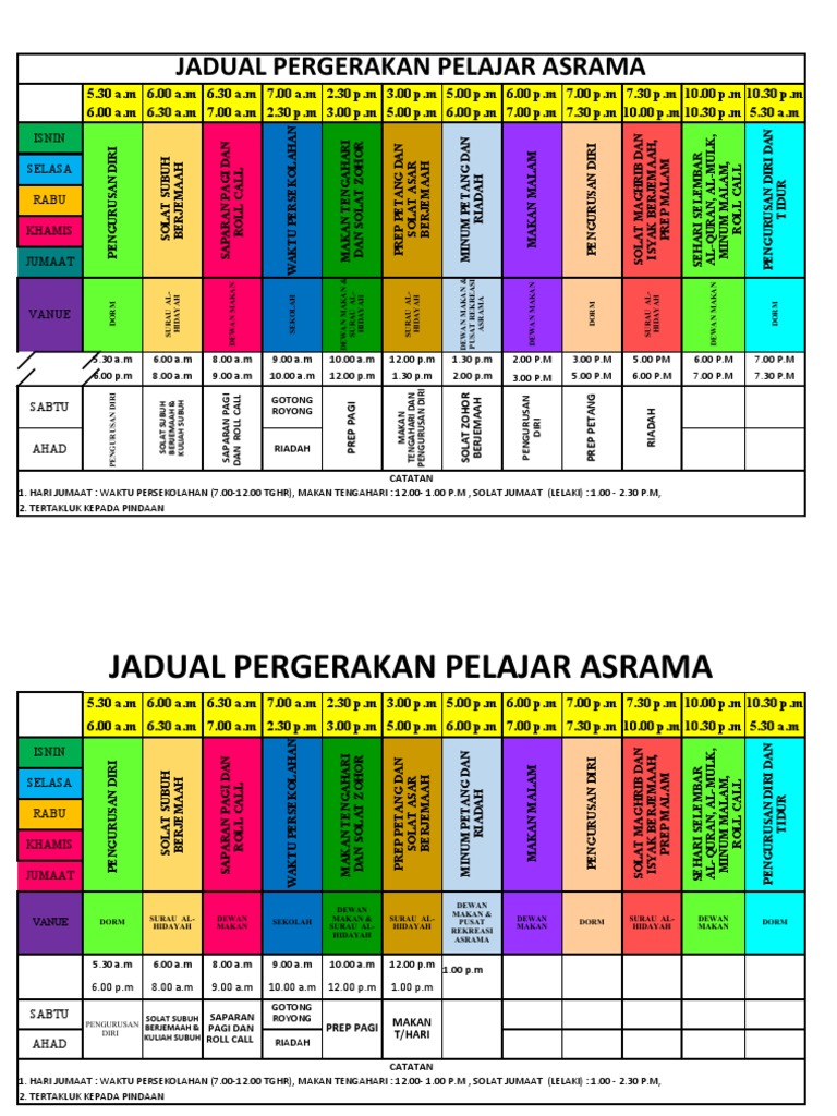 Jadual Pergerakan | PDF