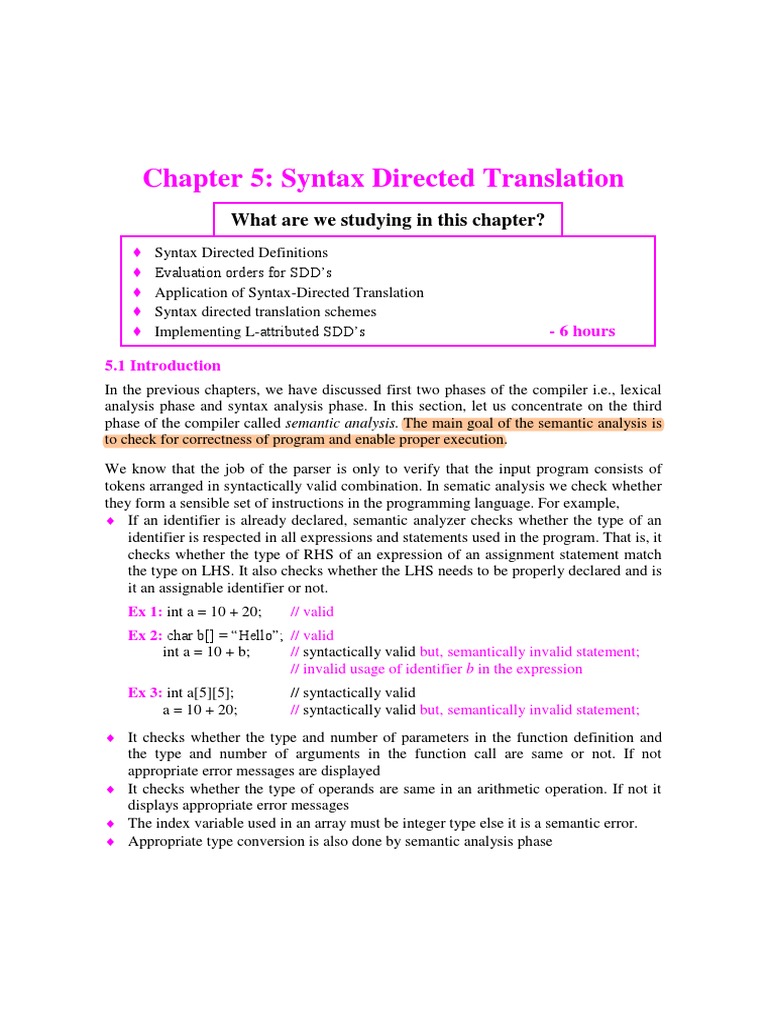 Module-5-Syntax Directed Translation | PDF | Parsing | Compiler Module-5-Syntax Directed Translation | PDF | Parsing | Compiler