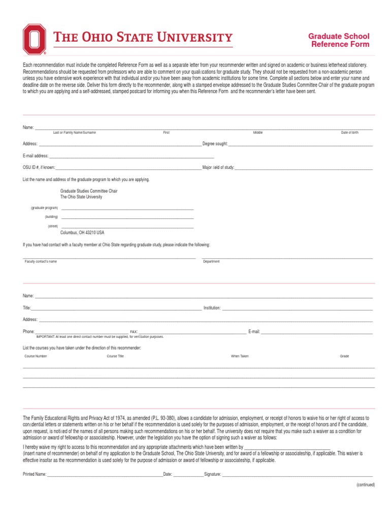 School Reference Form | PDF