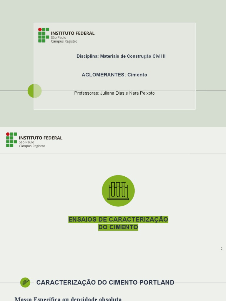 Caracterização do Cimento Portland | PDF | Cimento | Densidade