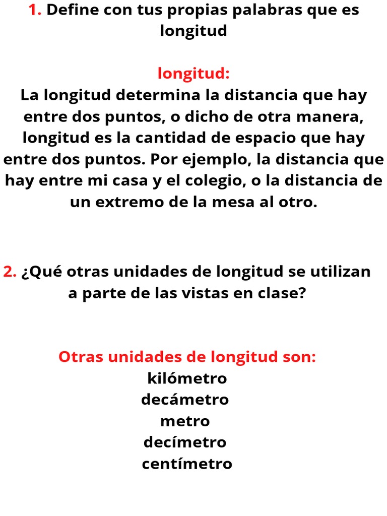 Ejemplos y Medidas de Longitud | PDF | Longitud | Metrología
