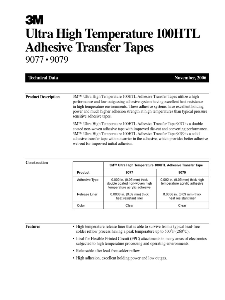 TDS 3M 9079 | PDF | Implied Warranty | Adhesive
