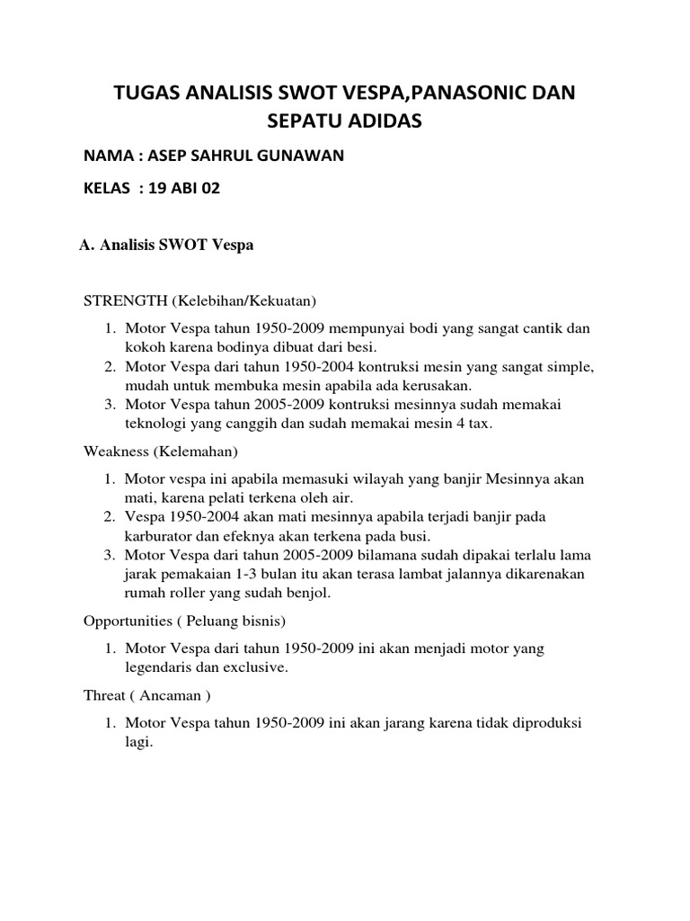 Tugas Swot Asep Sahrul G | PDF