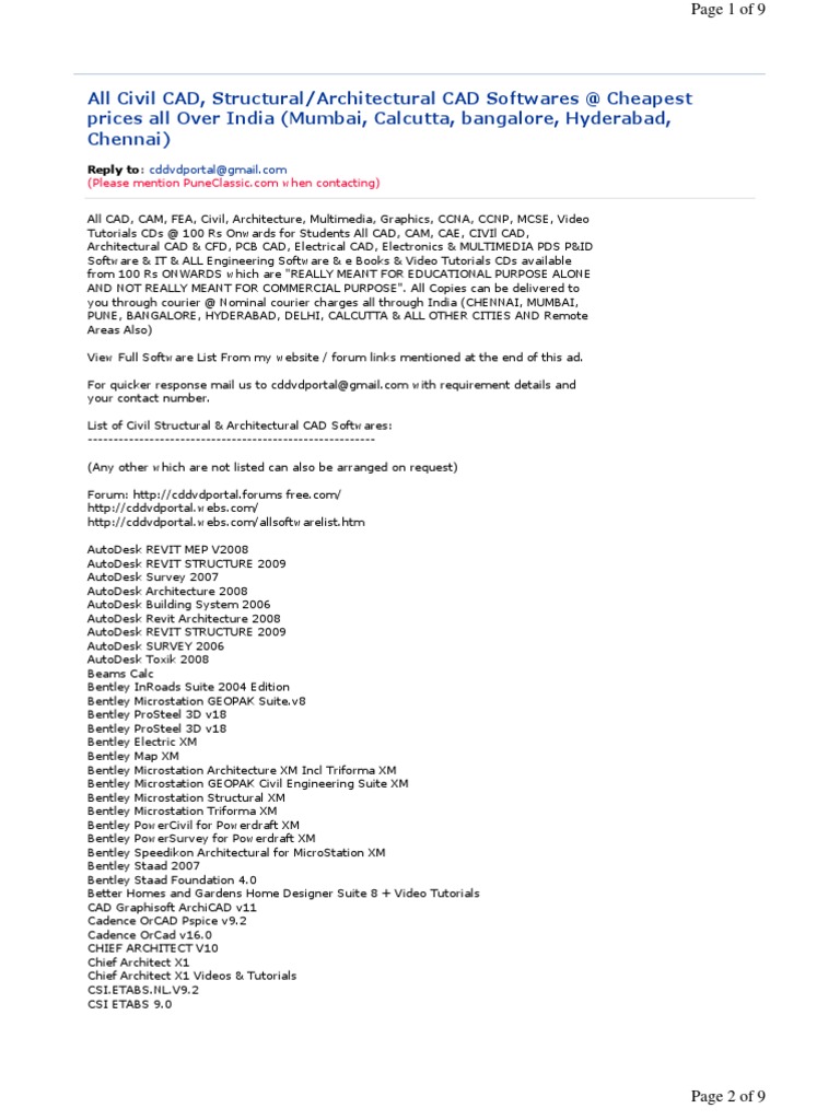 CDDVDPortal - All Civil Arch Software CDs | PDF