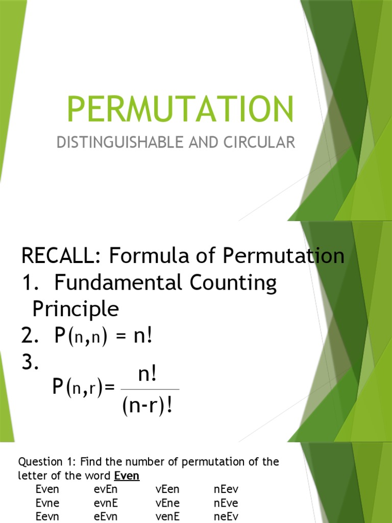 Distinguishable Permutation | PDF | Abstract Algebra | Combinatorics