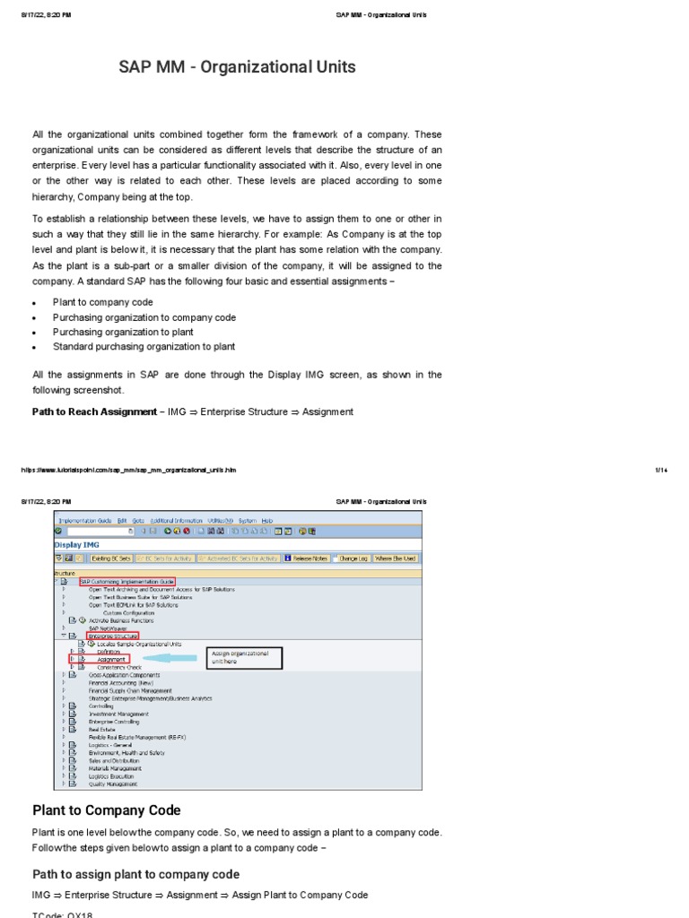 SAP MM - Organizational Units | PDF | Computer Engineering | Systems Engineering