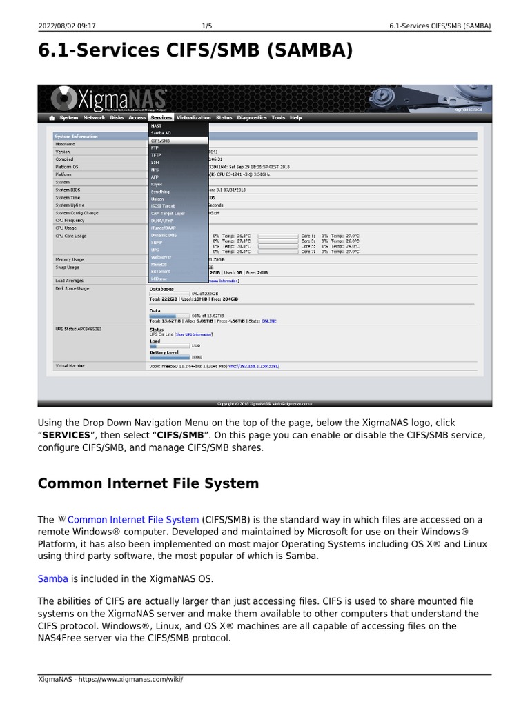 6.1-Services CIFS/SMB (SAMBA) : Common Internet File System | PDF | Information Age | Computer ...