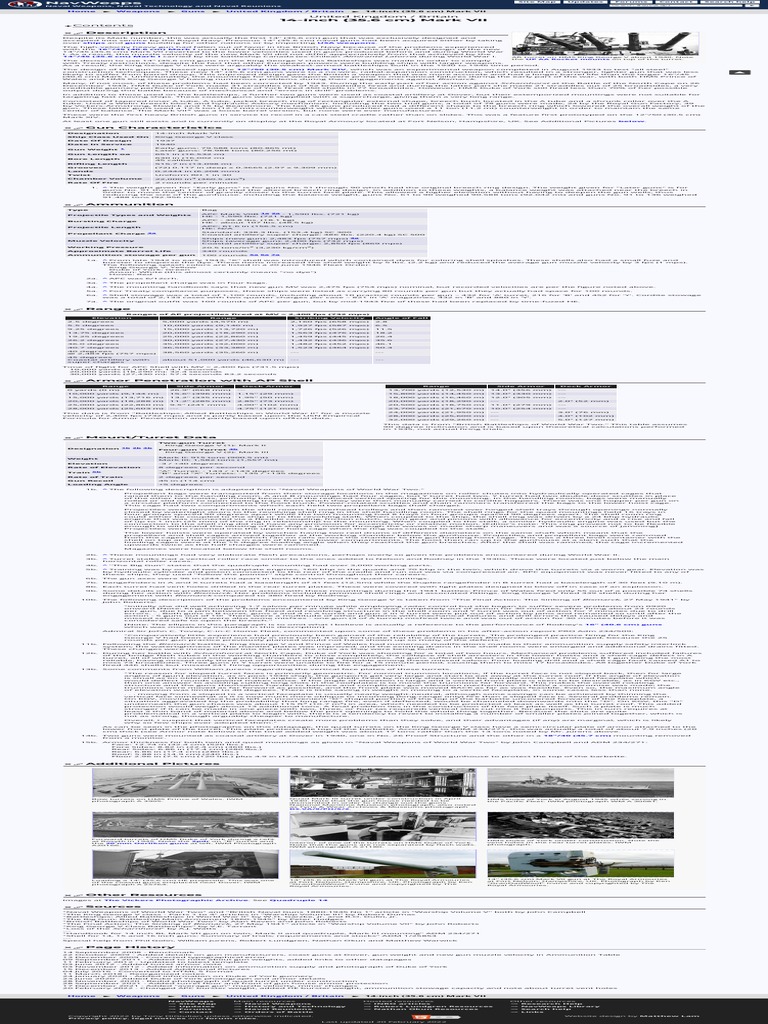 14-Inch (35.6 CM) Mark VII - NavWeaps | PDF | Gun Turret | Shell ...