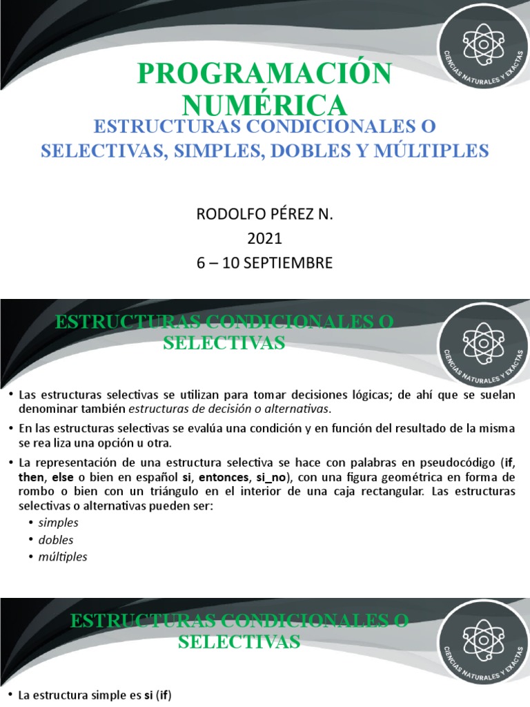 1.estructuras Condicionales o Selectivas | PDF | Ecuaciones | Algoritmos