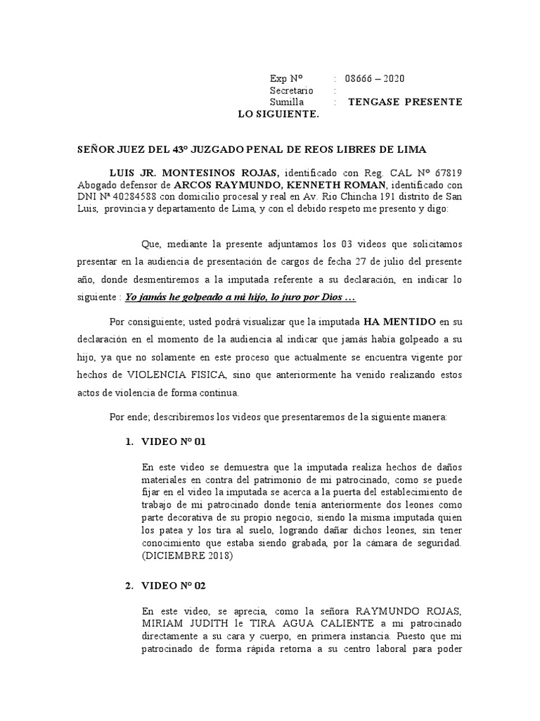 Escrito de Tengase Presente - Videos - 2021 | PDF | Violencia | Justicia