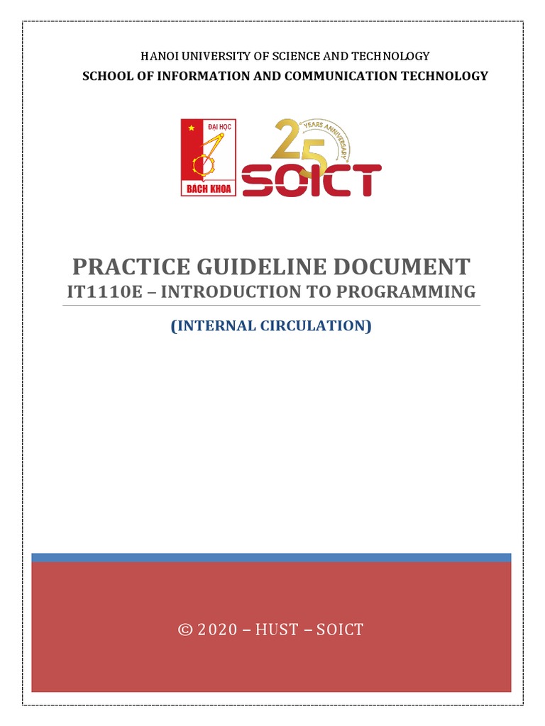 It1110e Introductionto Programming Ver50 Pdf Computer Programming Test Assessment 