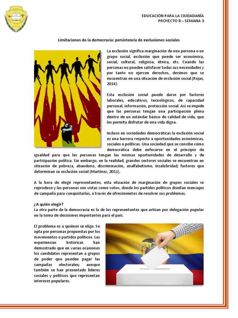 Limitaciones de La Democracia - Persistencia de Exclusiones Sociales ...