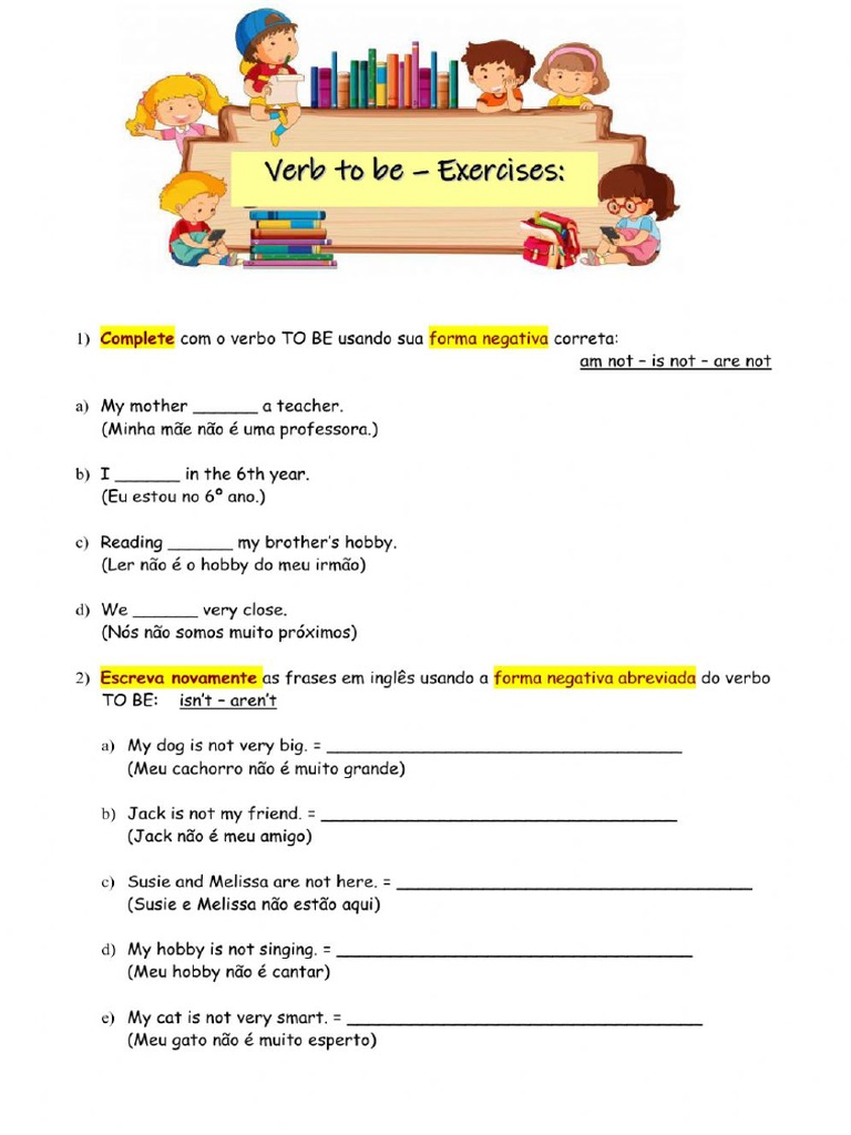 Atividade Verbo To Be | PDF