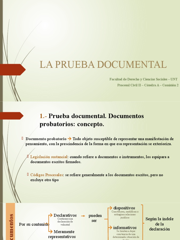 La Prueba Documental Juicios - Explicacion Didáctica | PDF | Ley procesal | Sentencia (ley)