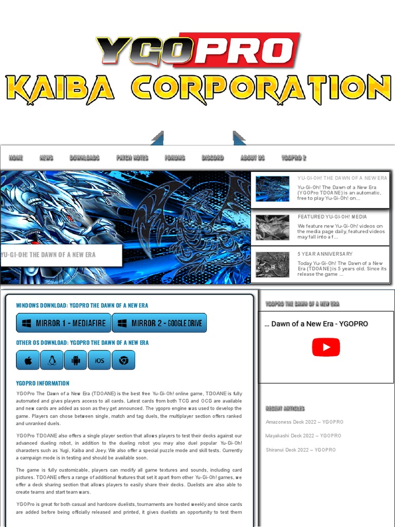 YGOPRO - Free Yu-Gi-Oh! Online Game | Download Free PDF | Computing | System Software