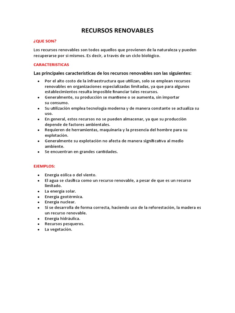 Recursos Renovables | PDF