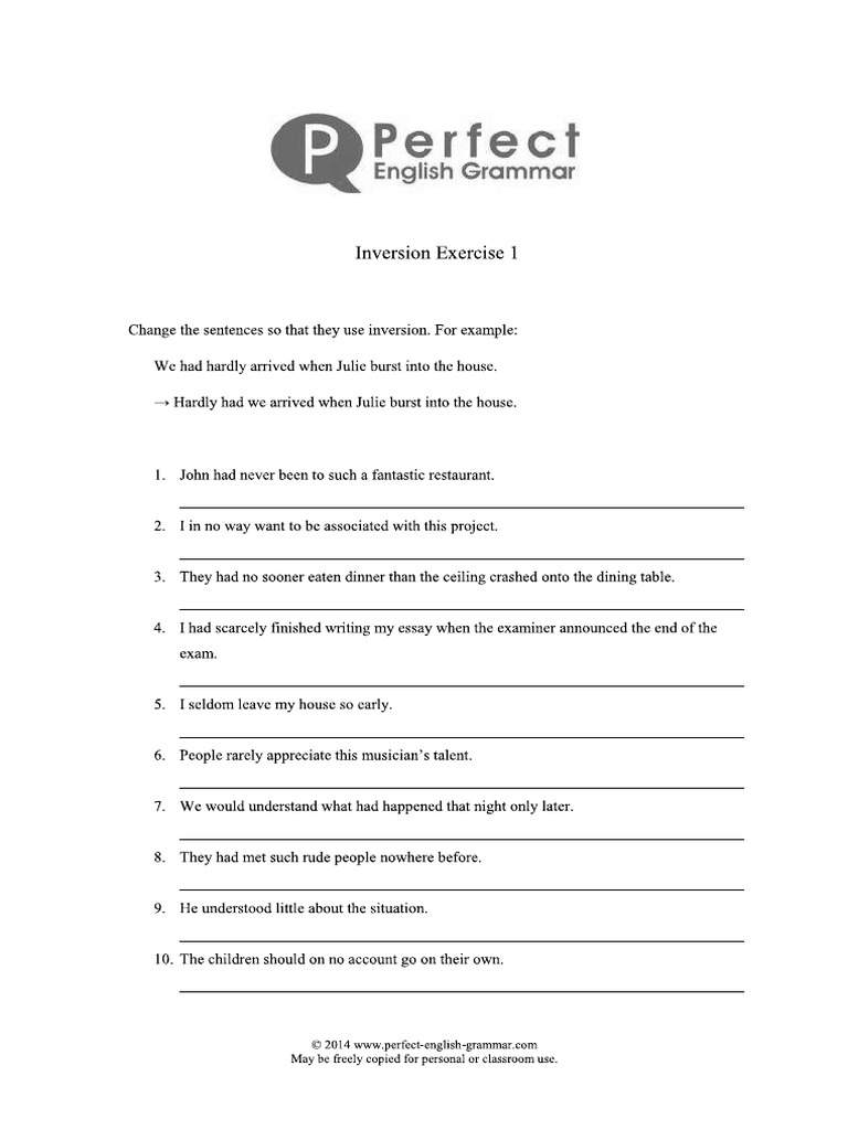 Inversion grammar | PDF