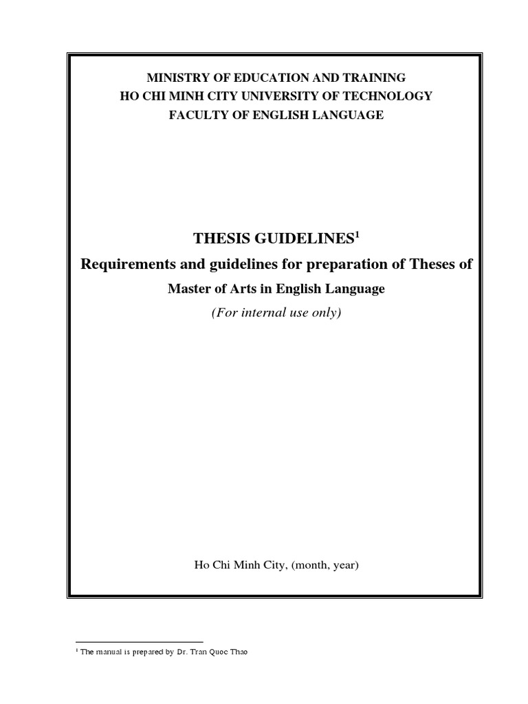Thesis Guidelines Requirements and Guidelines For Preparation of Theses ...