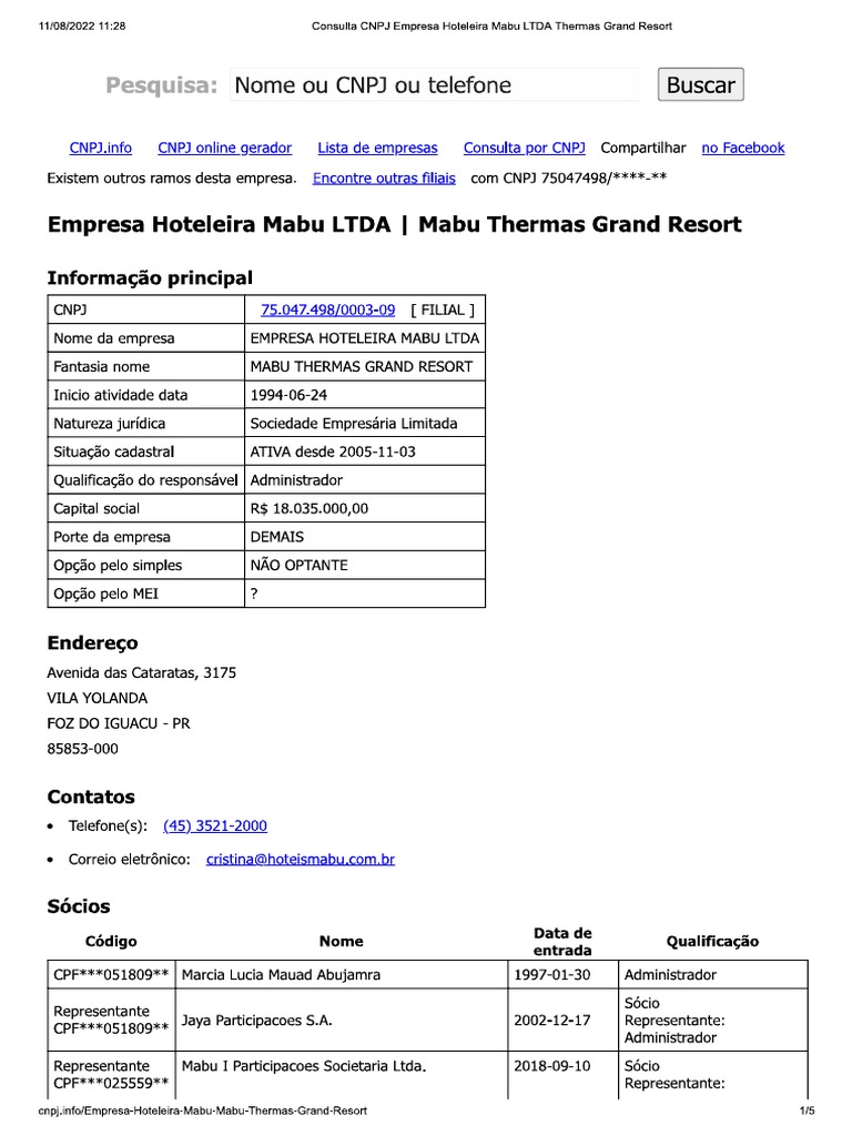 Mabu CNPJ | PDF