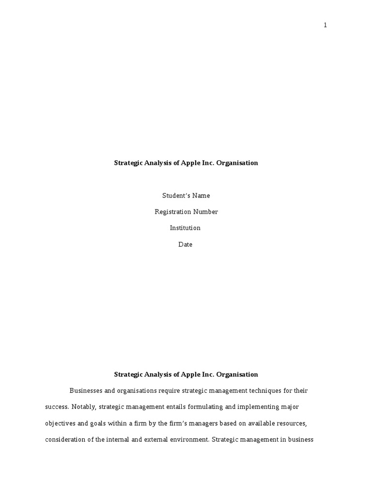 Strategic Analysis of Apple Inc | PDF | Strategic Management | Apple Inc.