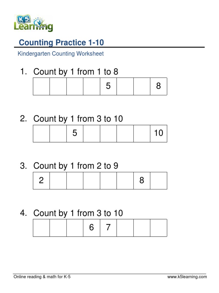 Counting Practice Worksheets 2 | PDF