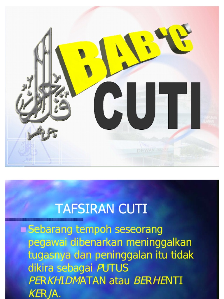 1 - Bab C - Cuti | PDF