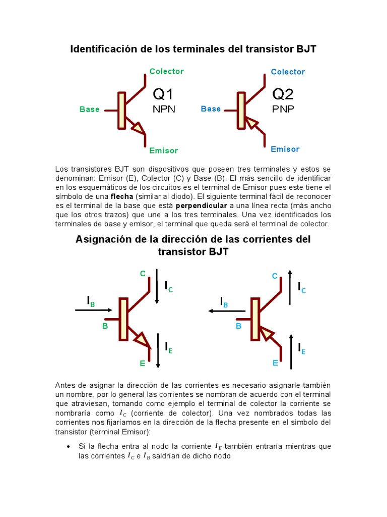 Transistor BJT | PDF | Transistor de unión bipolar | Transistor