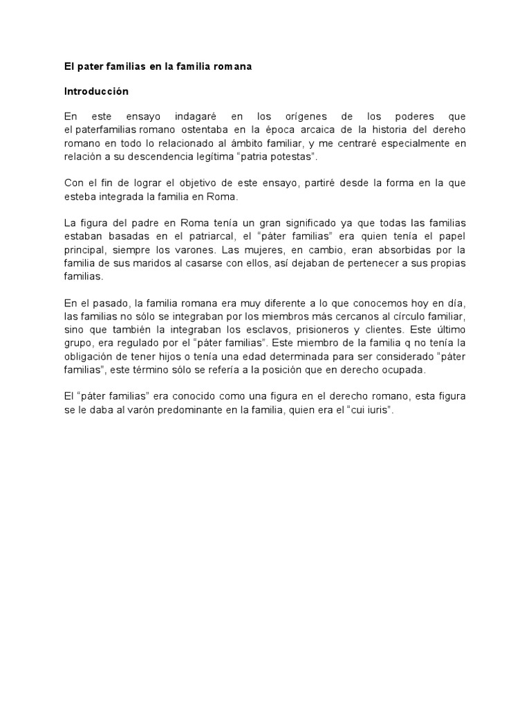 Pater Familia en La Familia Romana | PDF | Parentesco | Familia