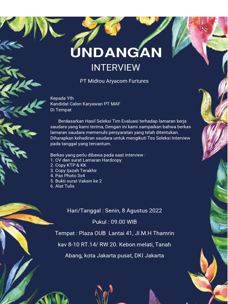 Undangan Interview-WPS Office | PDF