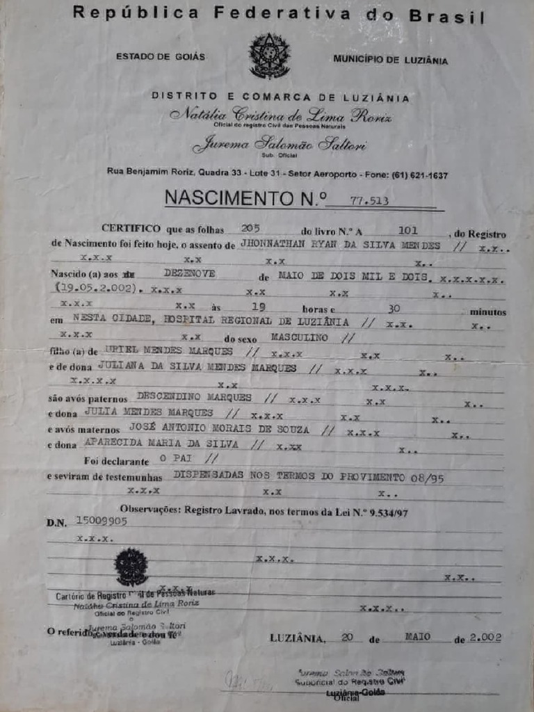 Certidão de Nascimento | PDF