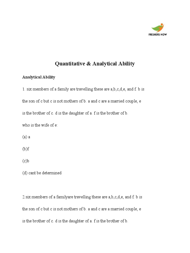 Quantitative Analytical Ability Question Papers | PDF | Discounting