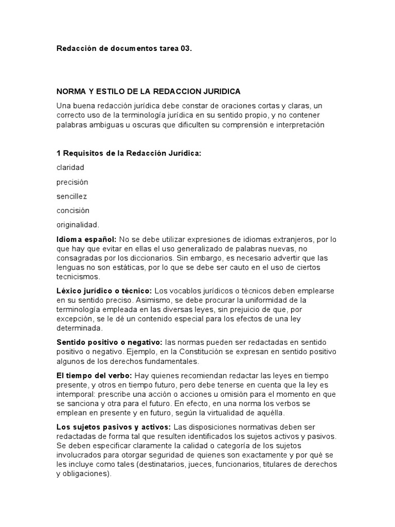 Redacción de Documentos Tarea 03 | PDF | Derecho penal | Lingüística