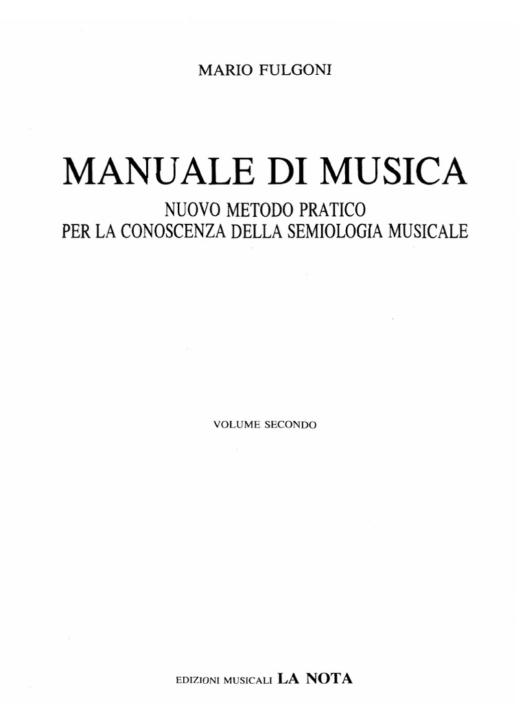 Mario Fulgoni - Manuale Di Musica, Nuovo Metodo Pratico Per La ...