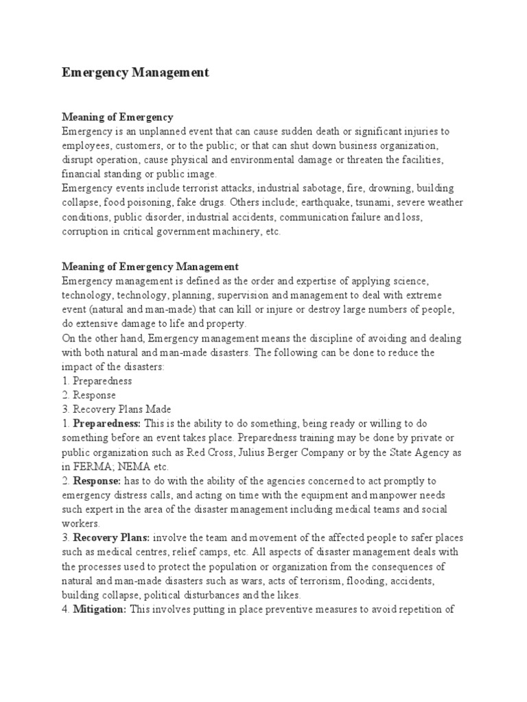 Emergency Management | PDF | Emergency Management | Emergency