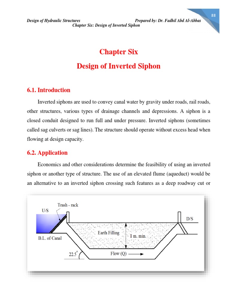 Chapter Six Design of Inverted Siphon | PDF | Applied And Interdisciplinary Physics | Chemical ...