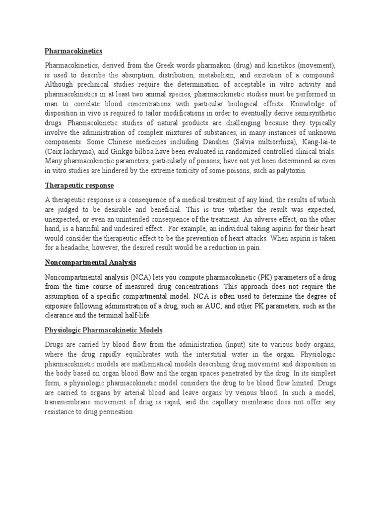 Pharmacokinetics: Noncompartmental Analysis | PDF | Pharmacokinetics | In Vitro