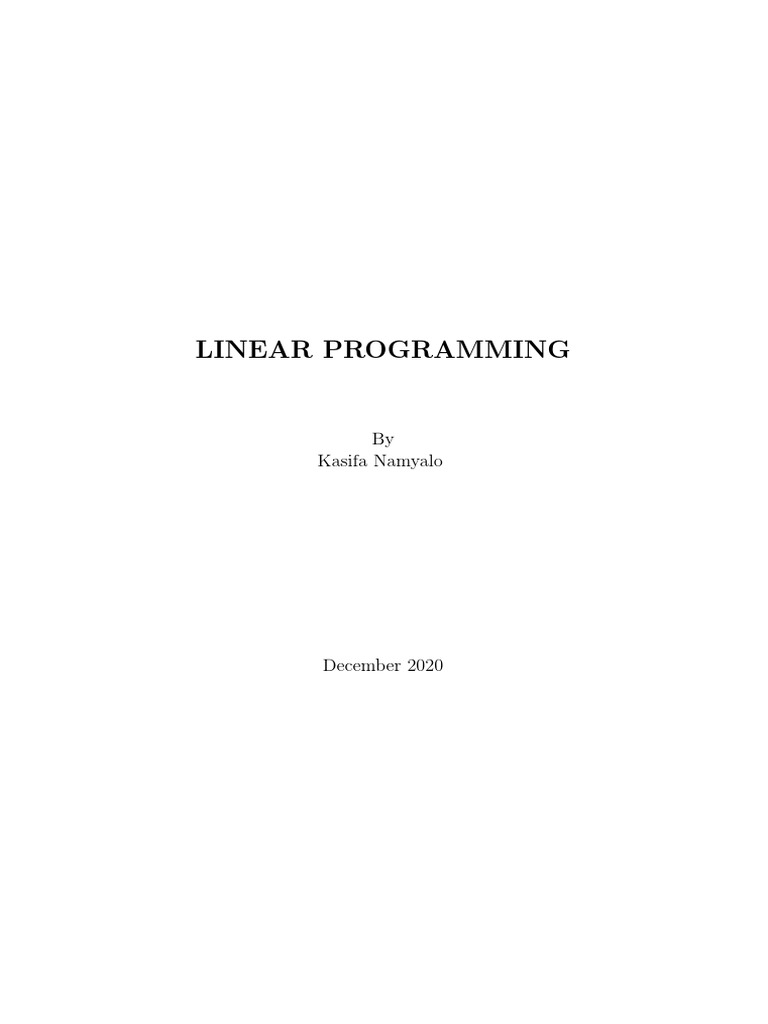 Linear Programming Chapter 3 | PDF | Linear Programming | Linear Algebra