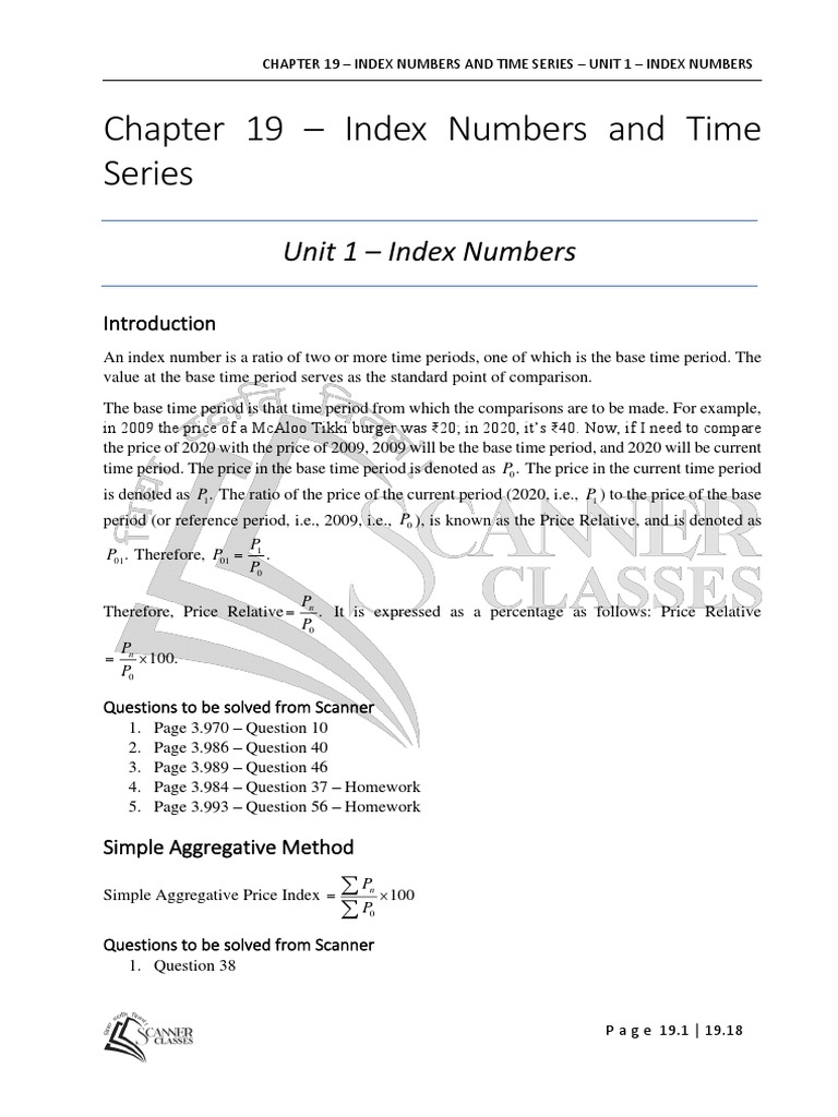 Chapter 19 - Index Numbers and Time Series - Fast Track | PDF | Cost Of Living | Seasonality