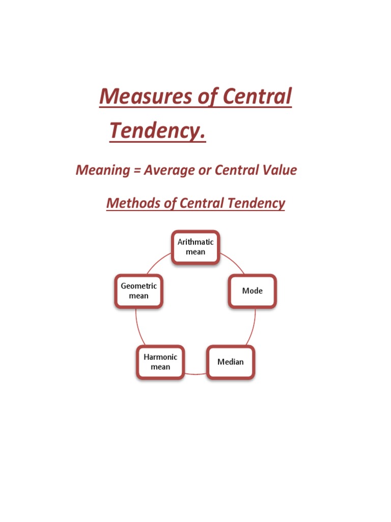 Central Tendency Measures Guide | PDF | Mean | Average