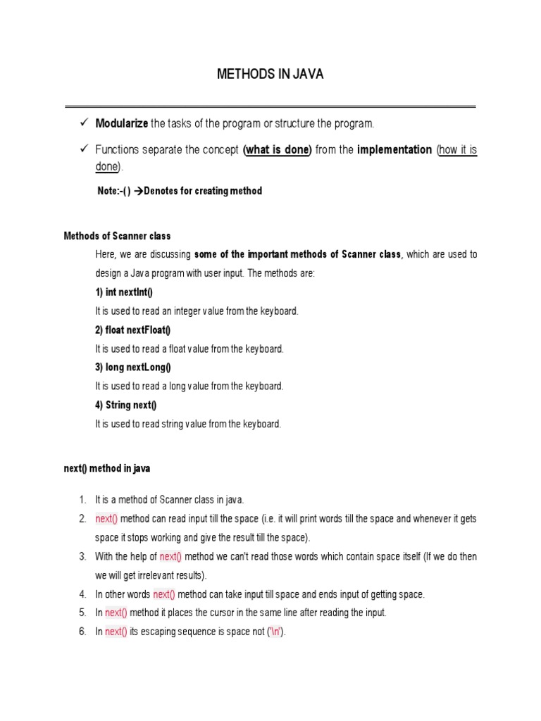 3 Methods In Java Pdf Parameter Computer Programming Method Computer Programming