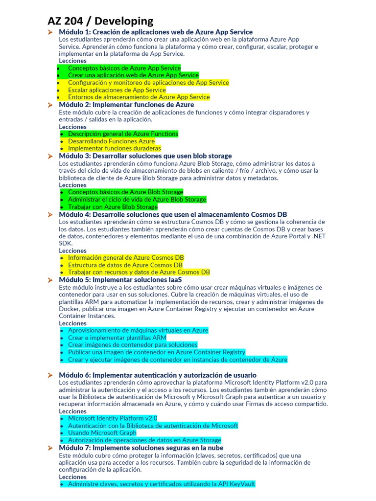 Az 204 | PDF | Microsoft Azure | Autenticación
