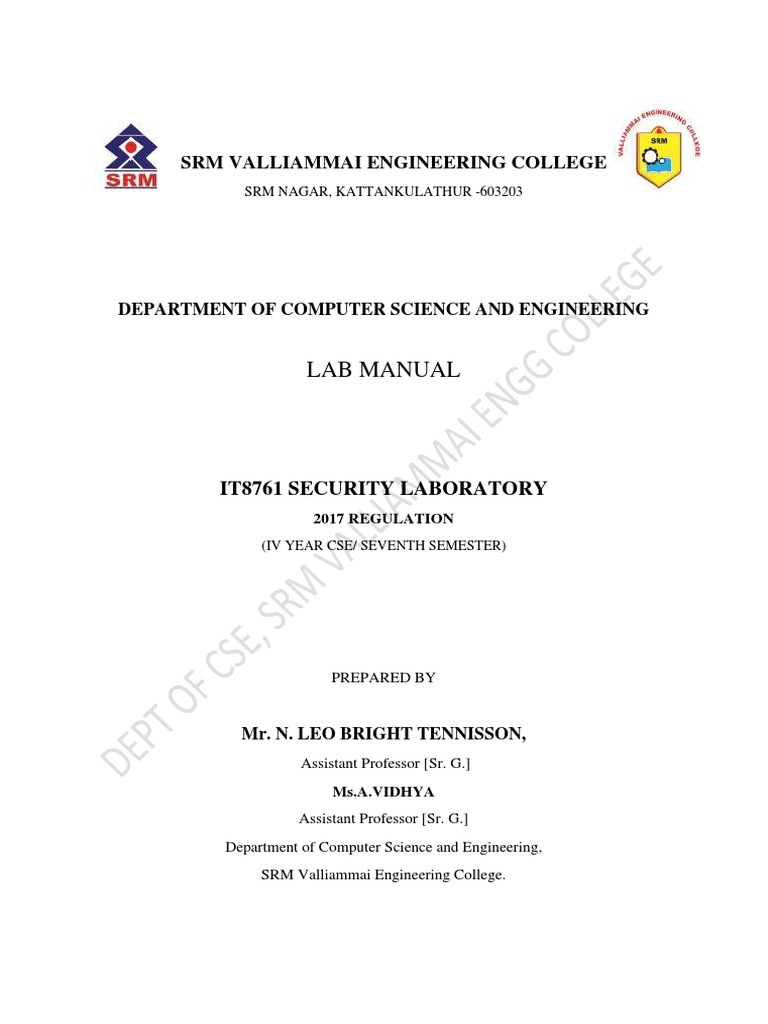 Security Lab Manual Overview | PDF | Encryption | Cryptography