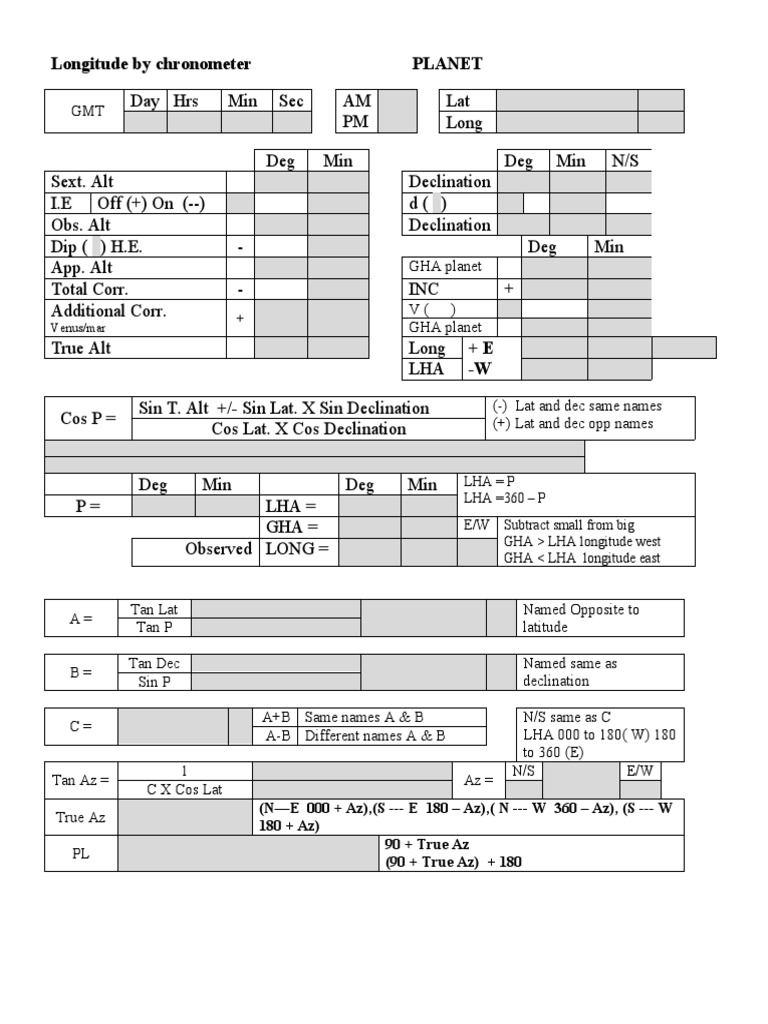 Calculating Longitude with Chronometer | PDF | Physical Sciences ...