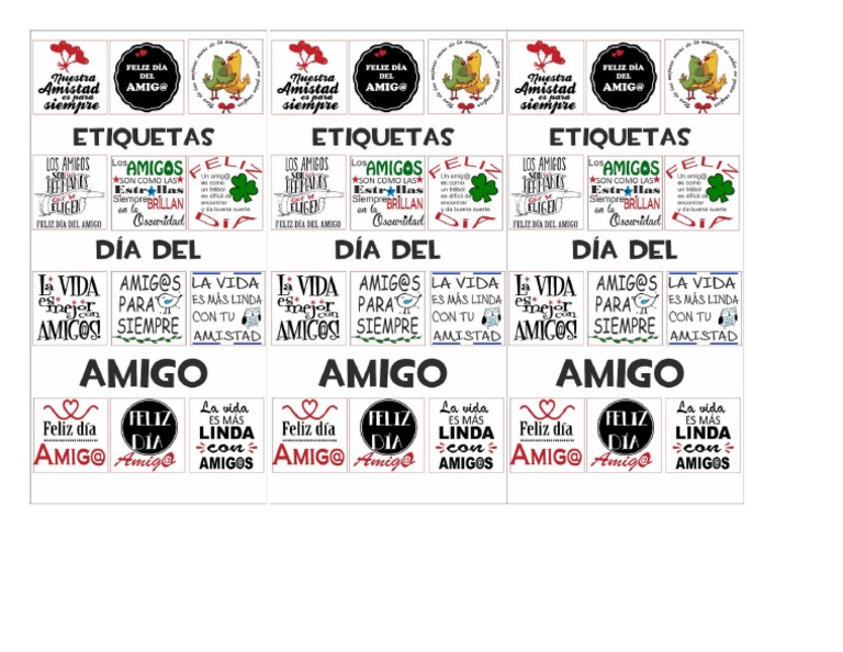 Sticker Dia de La Amistad | PDF