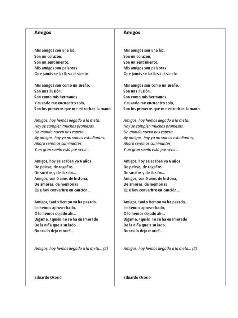 Amigos Cancion | PDF
