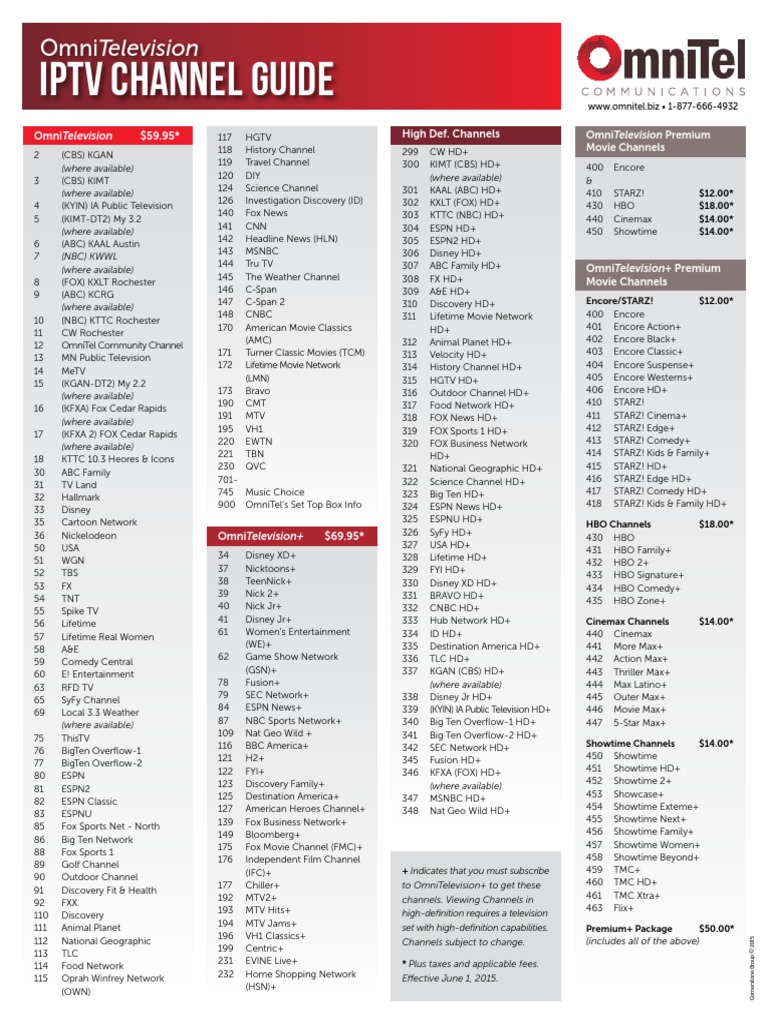 OmniTelevision IPTV Channel Guide | PDF | Hbos | English Language ...