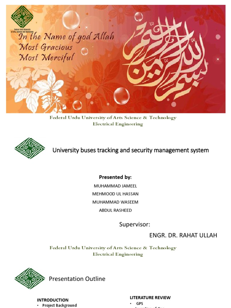 FYP Bus Tracking System Presentation by M Jameel | PDF | Internet Of Things | Global Positioning ...