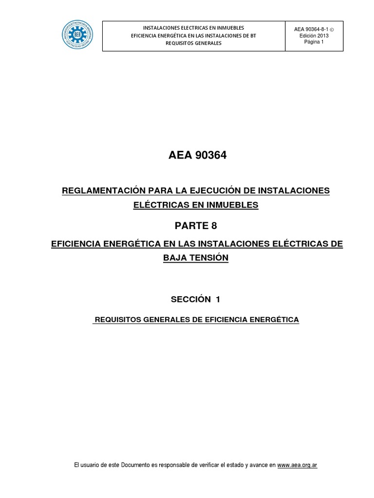 Parte 8: Reglamentación para La Ejecución de Instalaciones Eléctricas en Inmuebles | PDF | Uso ...